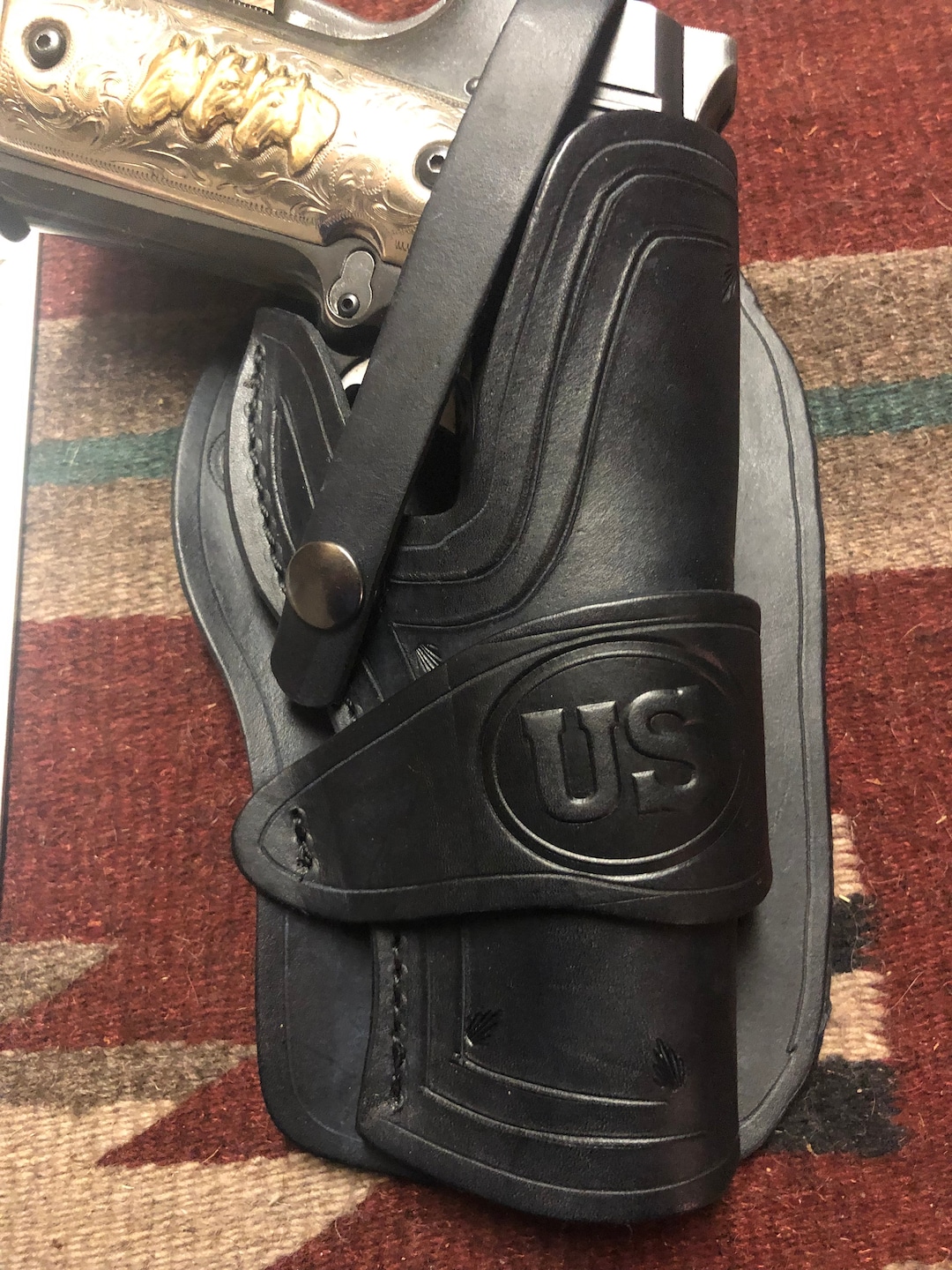 Western Leather Field Holster Wild Bunch Style Fits Colt Springfield ...