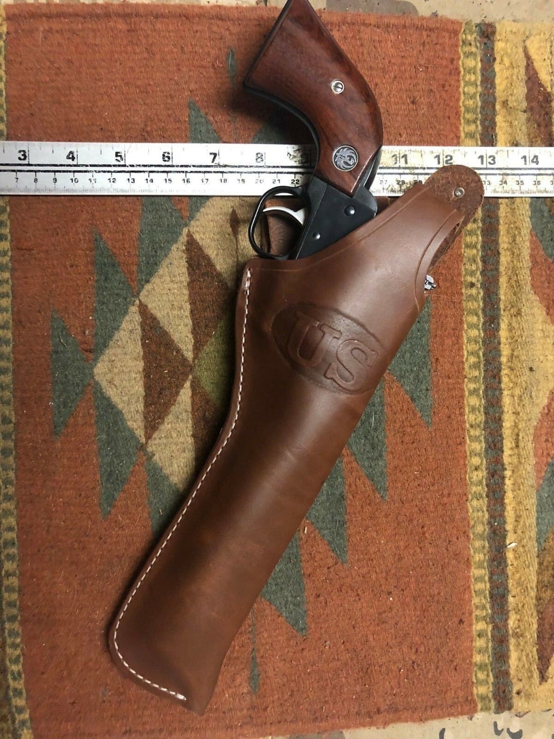 Tanned Leather Field Holster W US Stamp Best Fit: Ruger Blackhawk ...