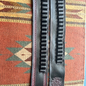 Cowboy Western Leather Cartridge Belt With Loops Two Tone Dark - Etsy