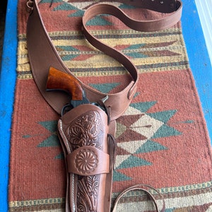 Western Leather Shoulder Carry Holster Fits Colt SAA 1873 Ruger ...