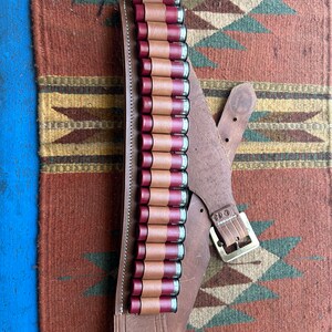 Cowboy Western Tanned Leather Cartridge Shotshell Belt With 18loops for ...