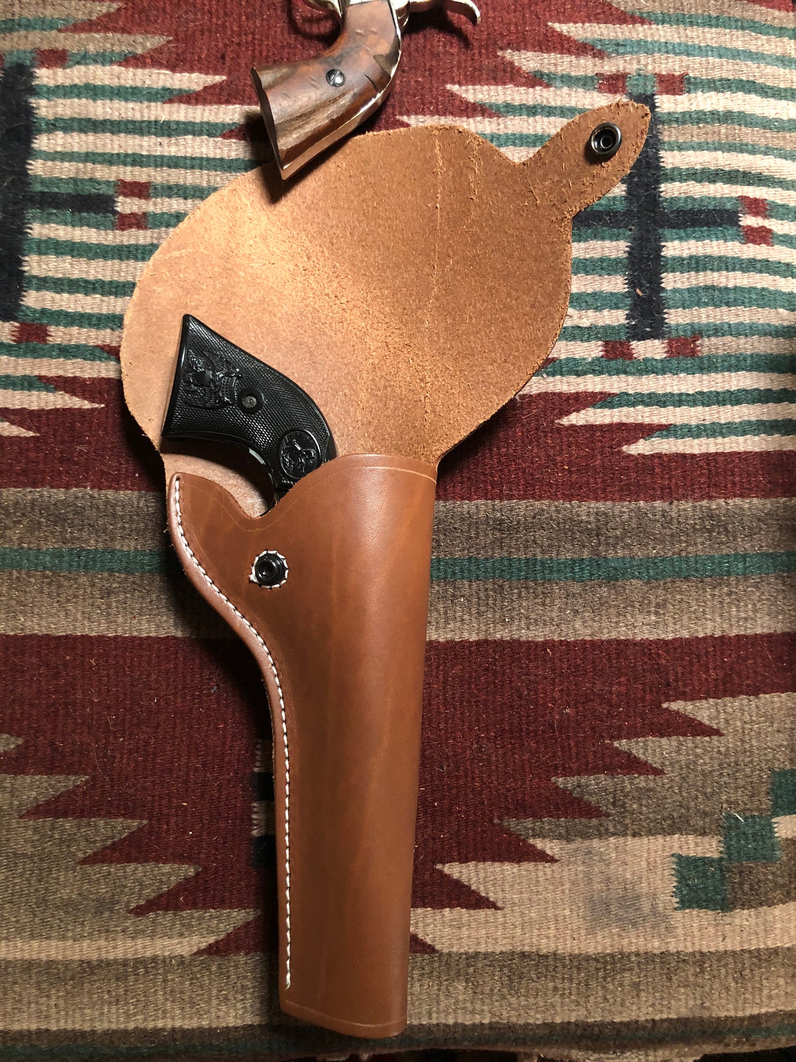 Tanned Leather Western Flap Holster Fits Ruger Single Six & Nine ...