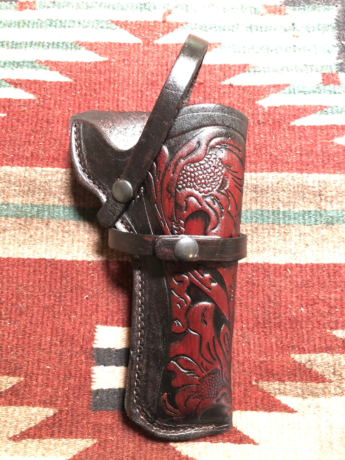 Western Leather Field Holster With Floral Scroll Pattern Fits - Etsy