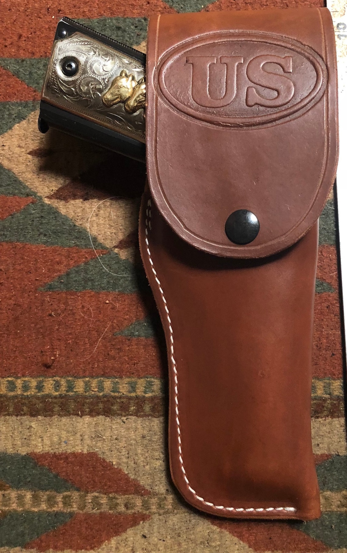 Tanned Leather Flap Field Holster Fits Colt Model 1911 Springfield ...