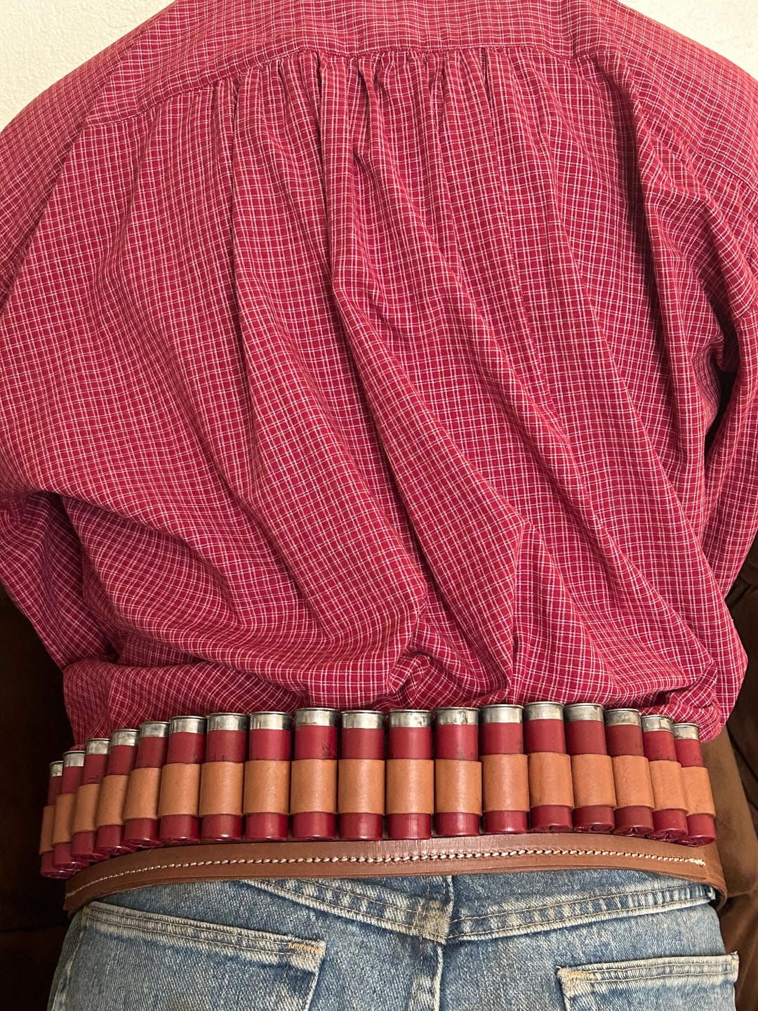 Cowboy Western Tanned Leather Cartridge Shotshell Belt With 18loops for ...