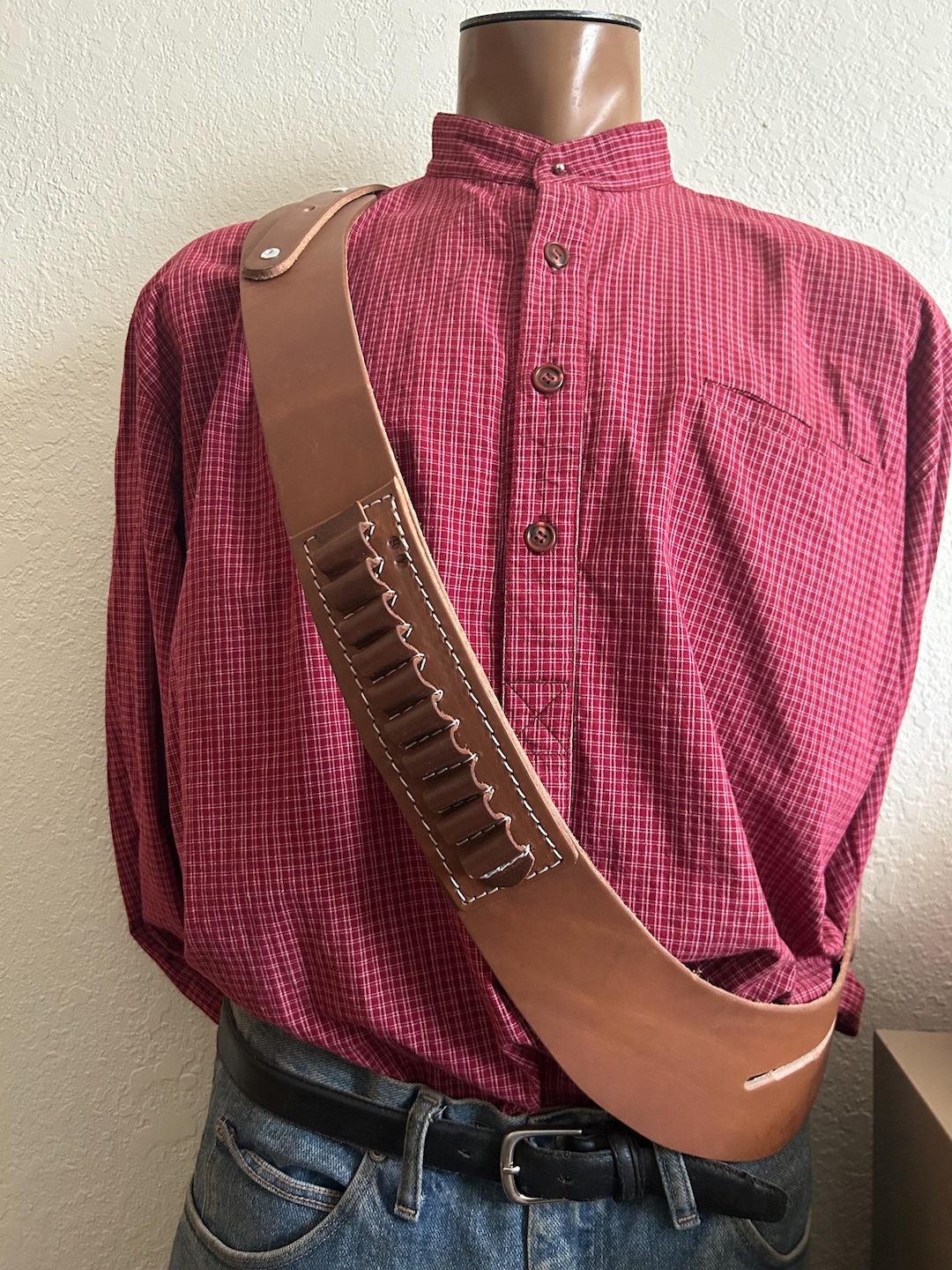 Leather Shoulder Carry Strap for Holsters With Open Slot, Carry Strap ...