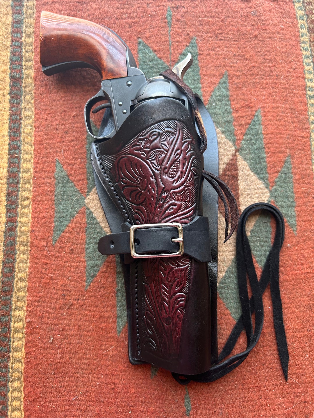 Cowboy Western Fast Draw Leather Holster Fits Colt SAA 1873 Ruger ...