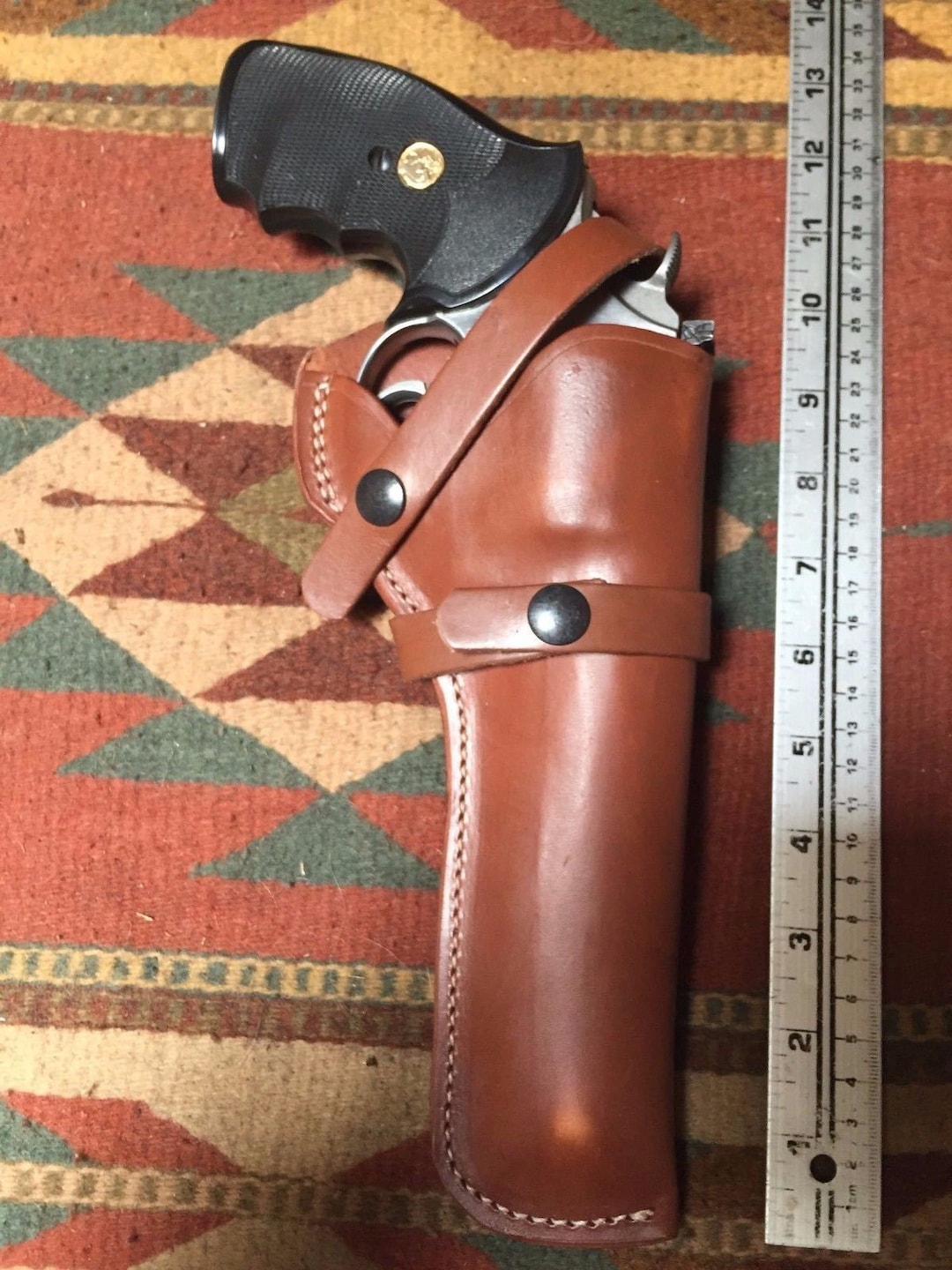 Western Leather Field Holster Fits S&W 586 686 66 19 10 Ruger GP100 ...