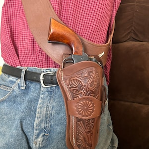 Western Leather Shoulder Carry Holster Fits Colt SAA 1873 Ruger ...