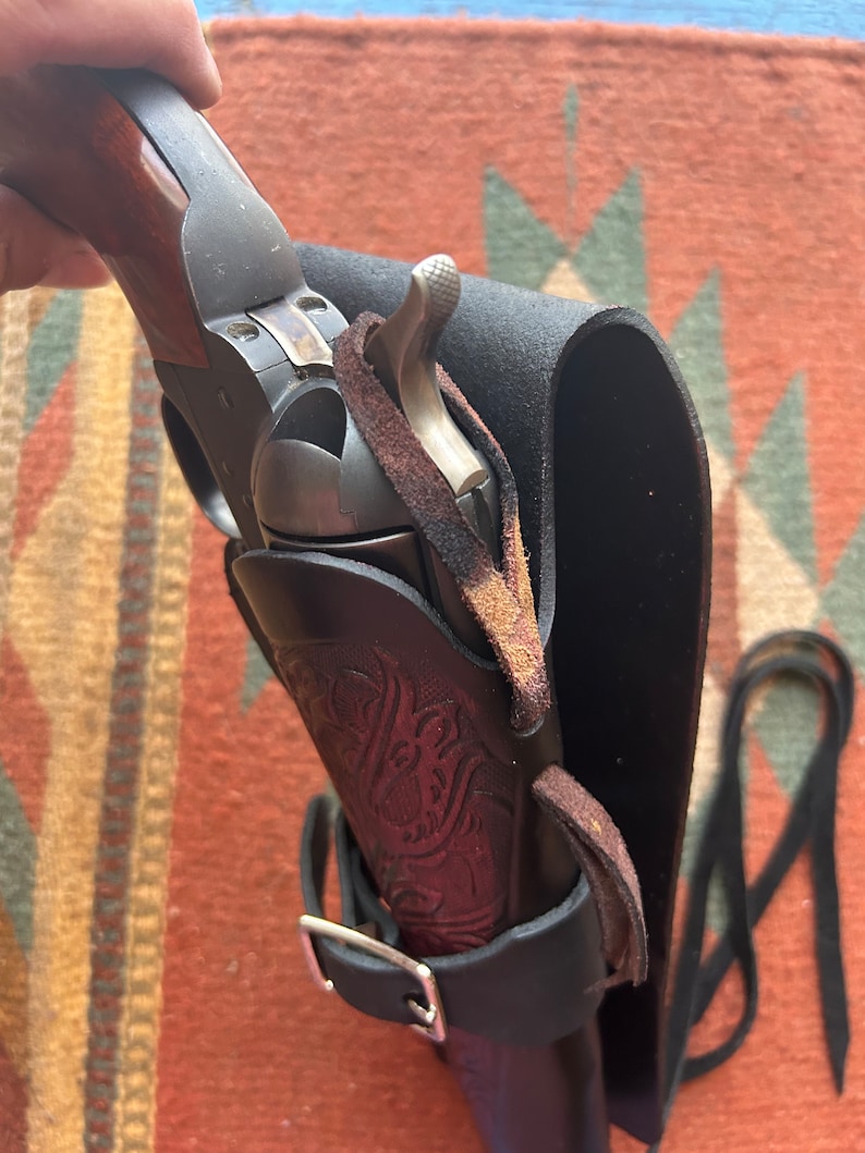 Cowboy Western Fast Draw Leather Holster Fits Colt SAA 1873 Ruger ...