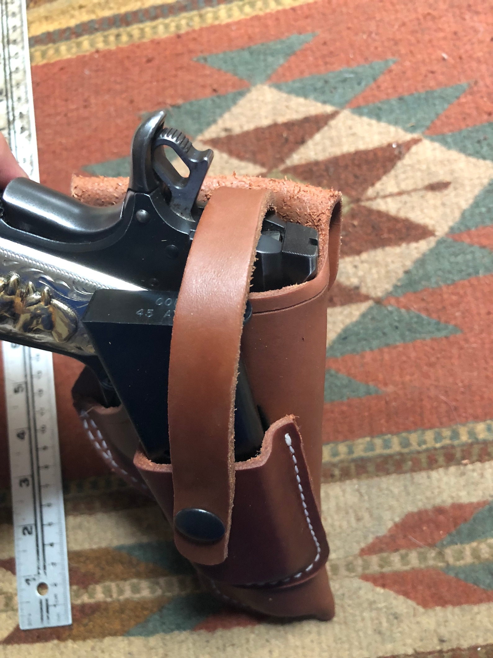 Leather Field Holster With Spare Pouch Fits Colt Springfield Ruger ...