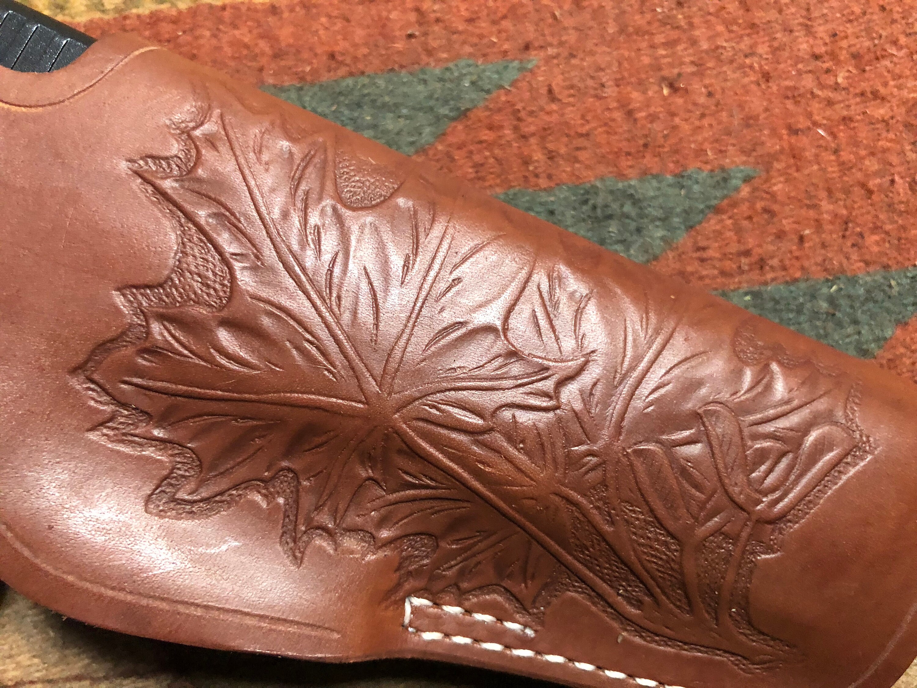 Leather Thumb Break Holster W/ Acorn Leaf Pattern FITS Glock | Etsy