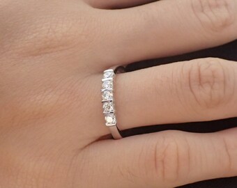 5 Year Anniversary Ring 5 Stone Band 14k Shared Prong | Etsy