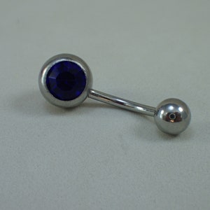 Blue Sapphire Navel Ring, Belly Button Jewelry, Belly Piercing Ring ...