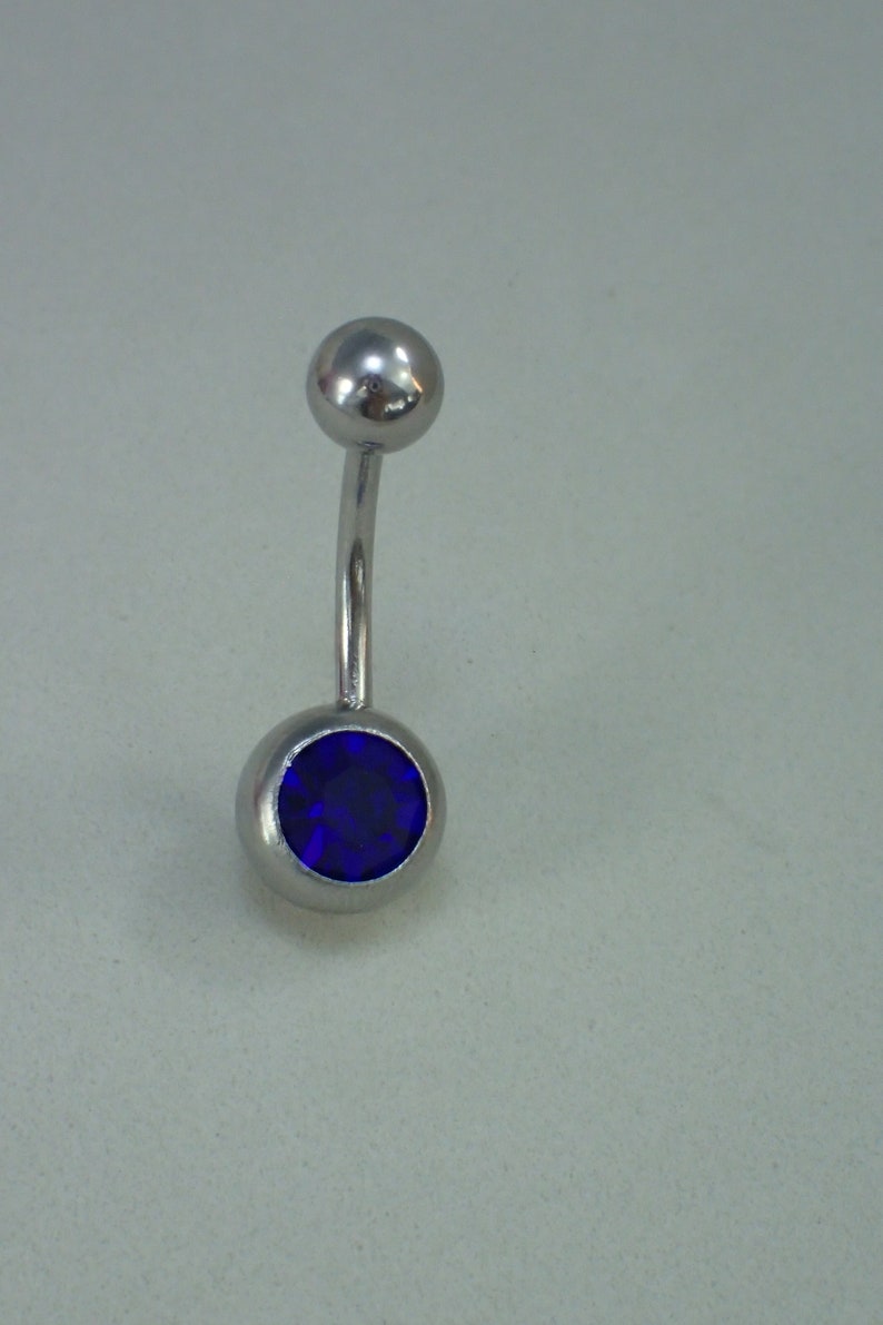 Blue Sapphire Navel Ring Belly Button Jewelry Belly Piercing | Etsy