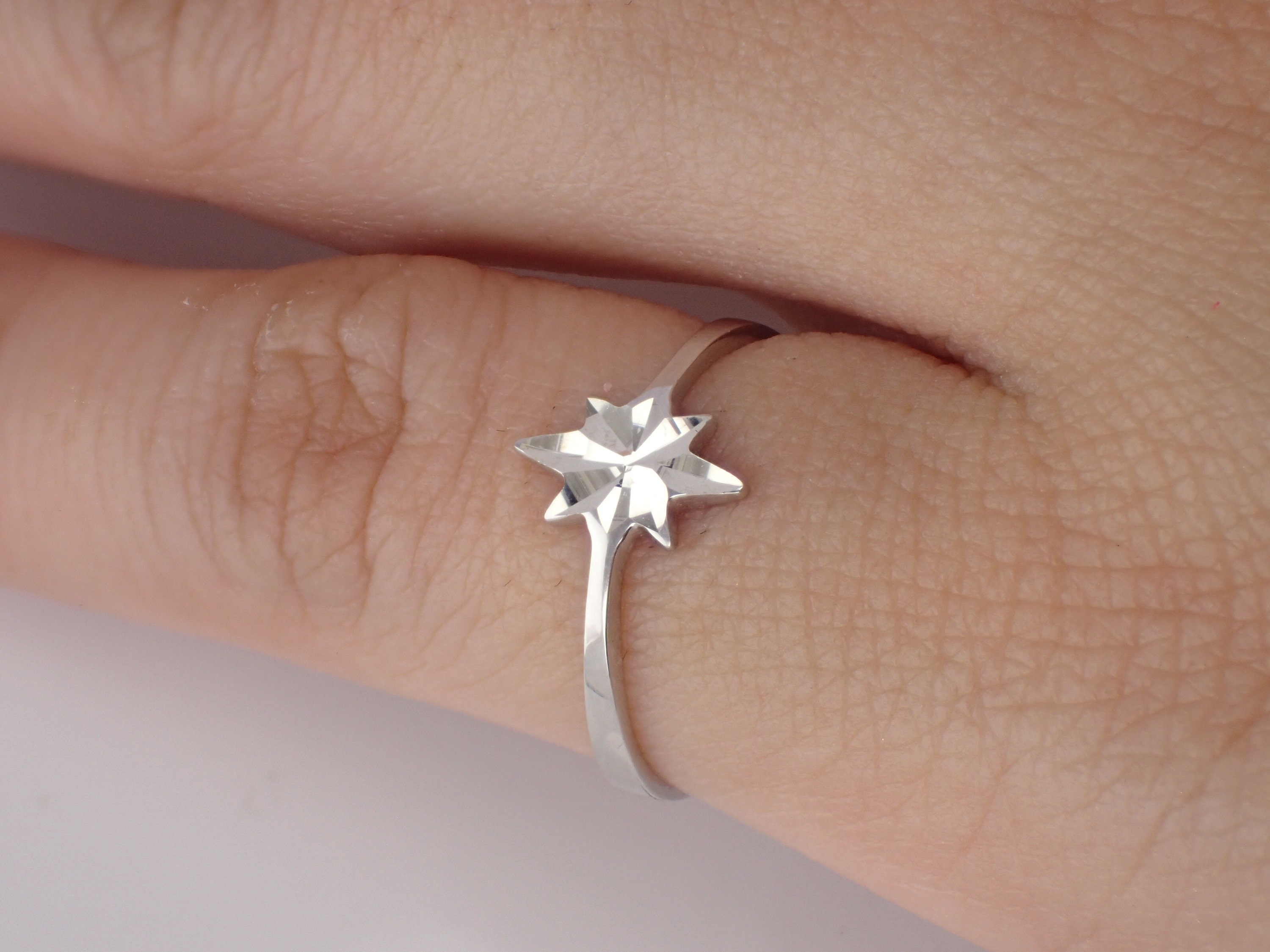 North Star Ring, Star Burst Ring, Tiny Star Ring, Vintage Star Ring ...