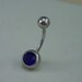Blue Sapphire Navel Ring, Belly Button Jewelry, Belly Piercing Ring ...