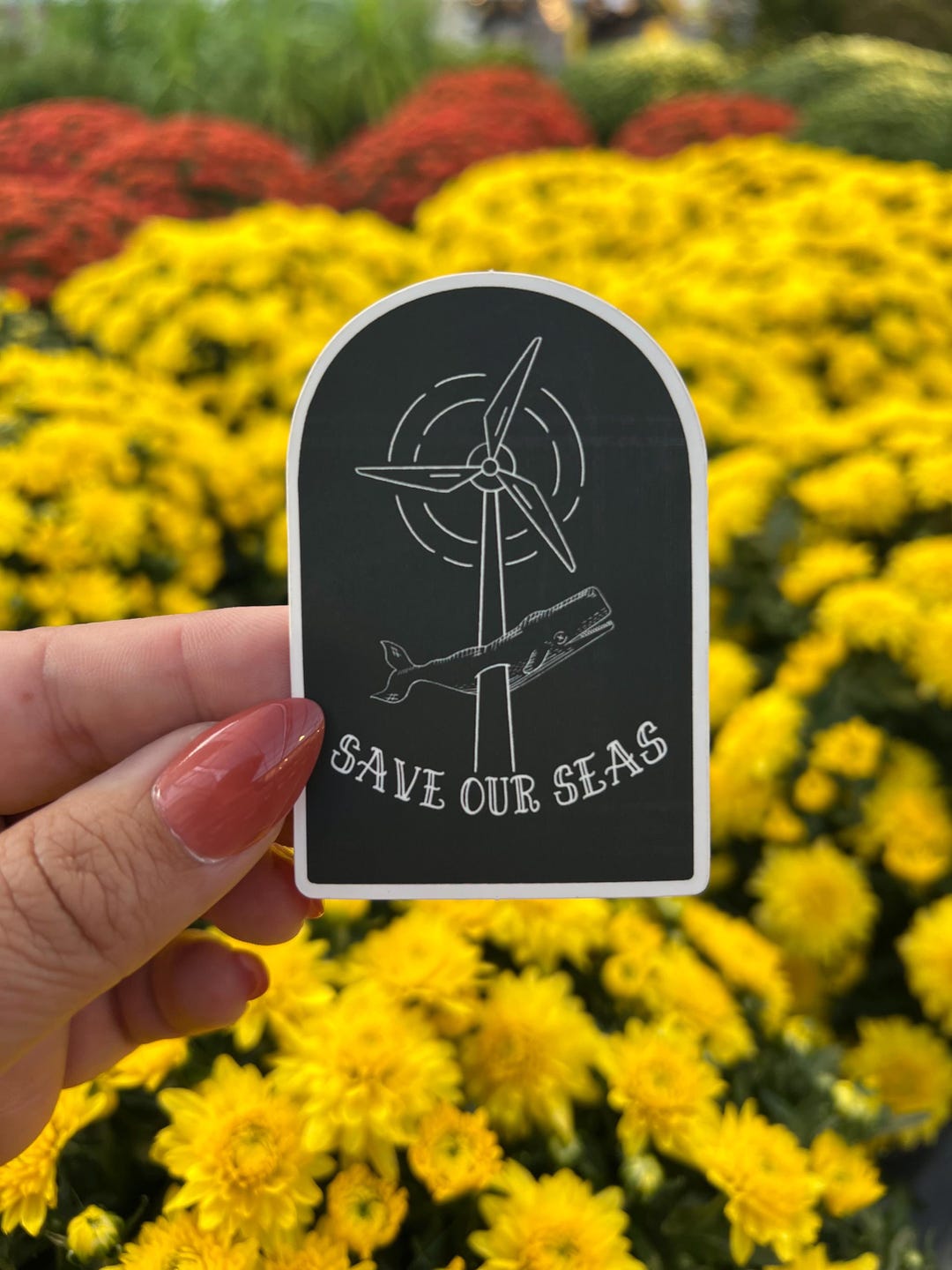 Save Our Seas Sticker: Wind Turbine & Whale, Waterproof Matte Vinyl - Etsy