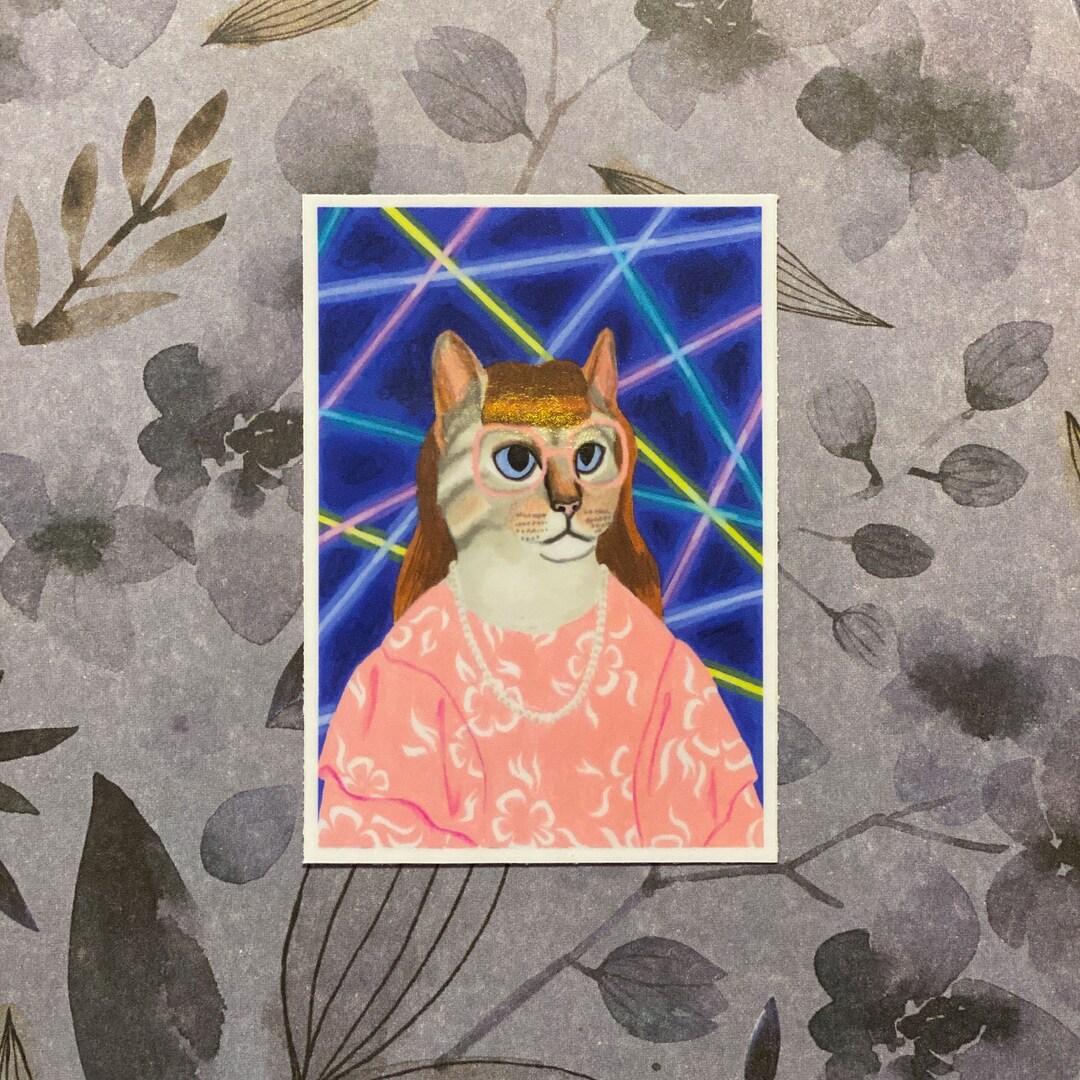 80s Awkward School Portrait Cat 1 - Etsy