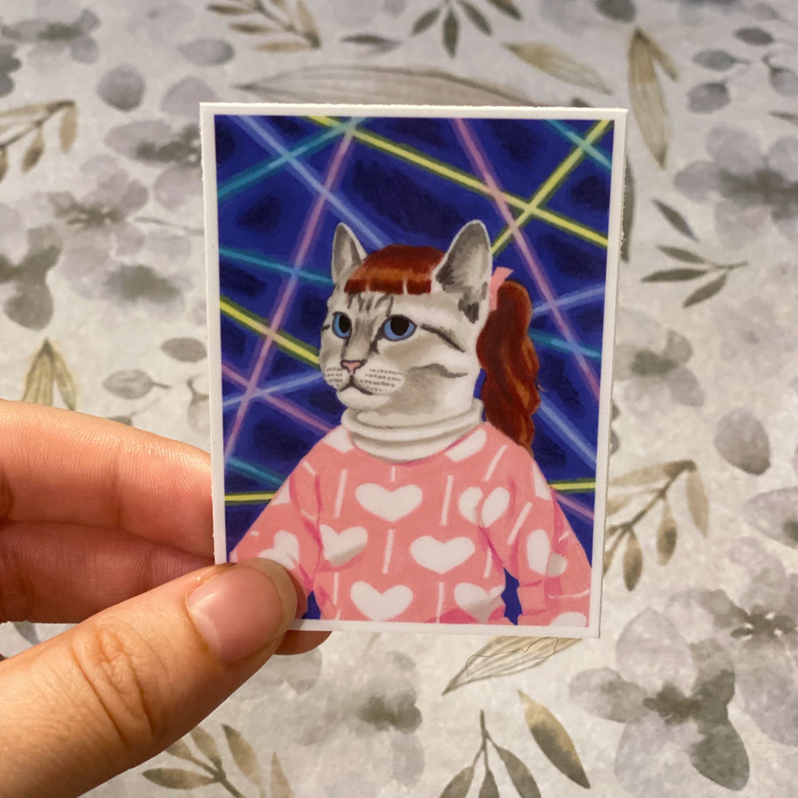 80s Awkward School Portrait Cat 2 - Etsy
