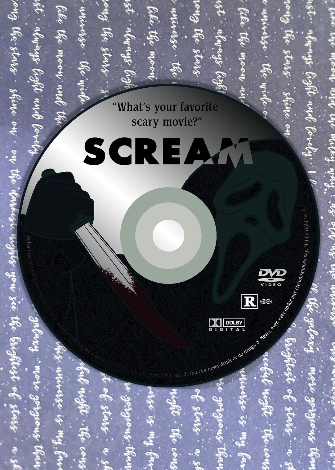 SCREAM DVD Vinyl Mirror Reflective Glassy Sticker - Etsy