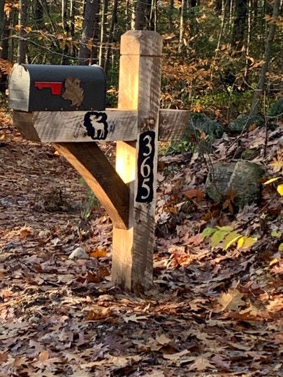 Country Mailbox Post Custom Handmade Rough Sawn With Two Cross Members ...