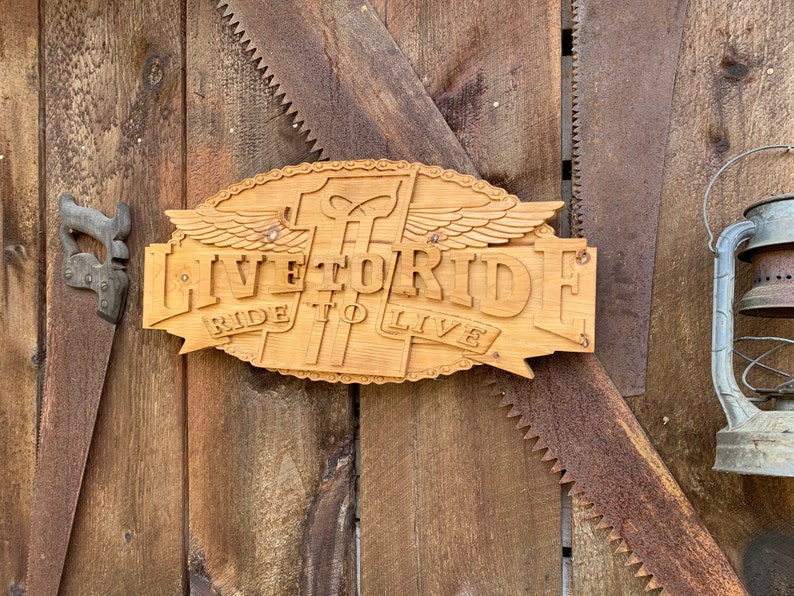 Live to Ride Ride to Live Motorcycle Chain Real Wood Sign | Etsy