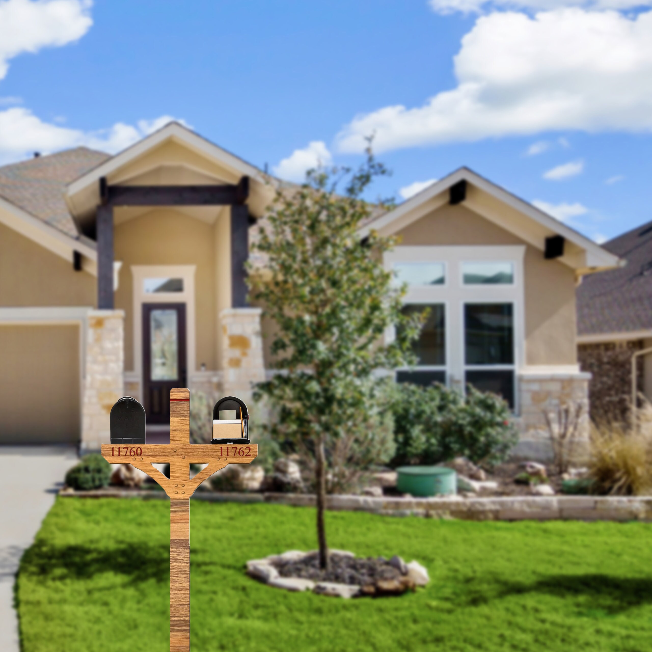 Country Twin Mailbox Timber Frame Post Custom Handmade Rough - Etsy