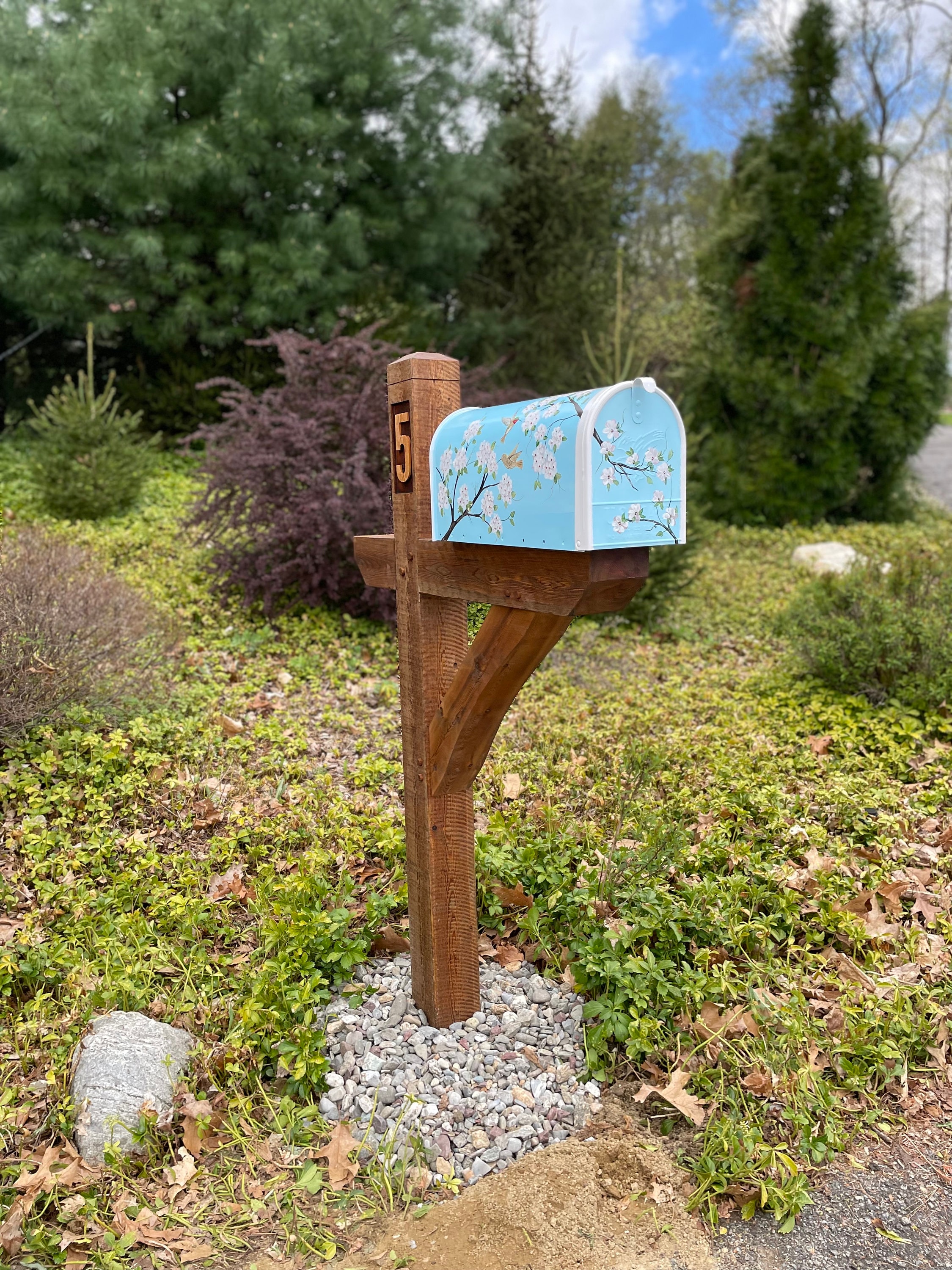 Country Mailbox Post Custom Handmade Rough Sawn Cedar - Product Skus ...