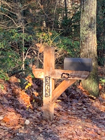 Country Mailbox Post Custom Handmade Rough Sawn With Two Cross Members ...