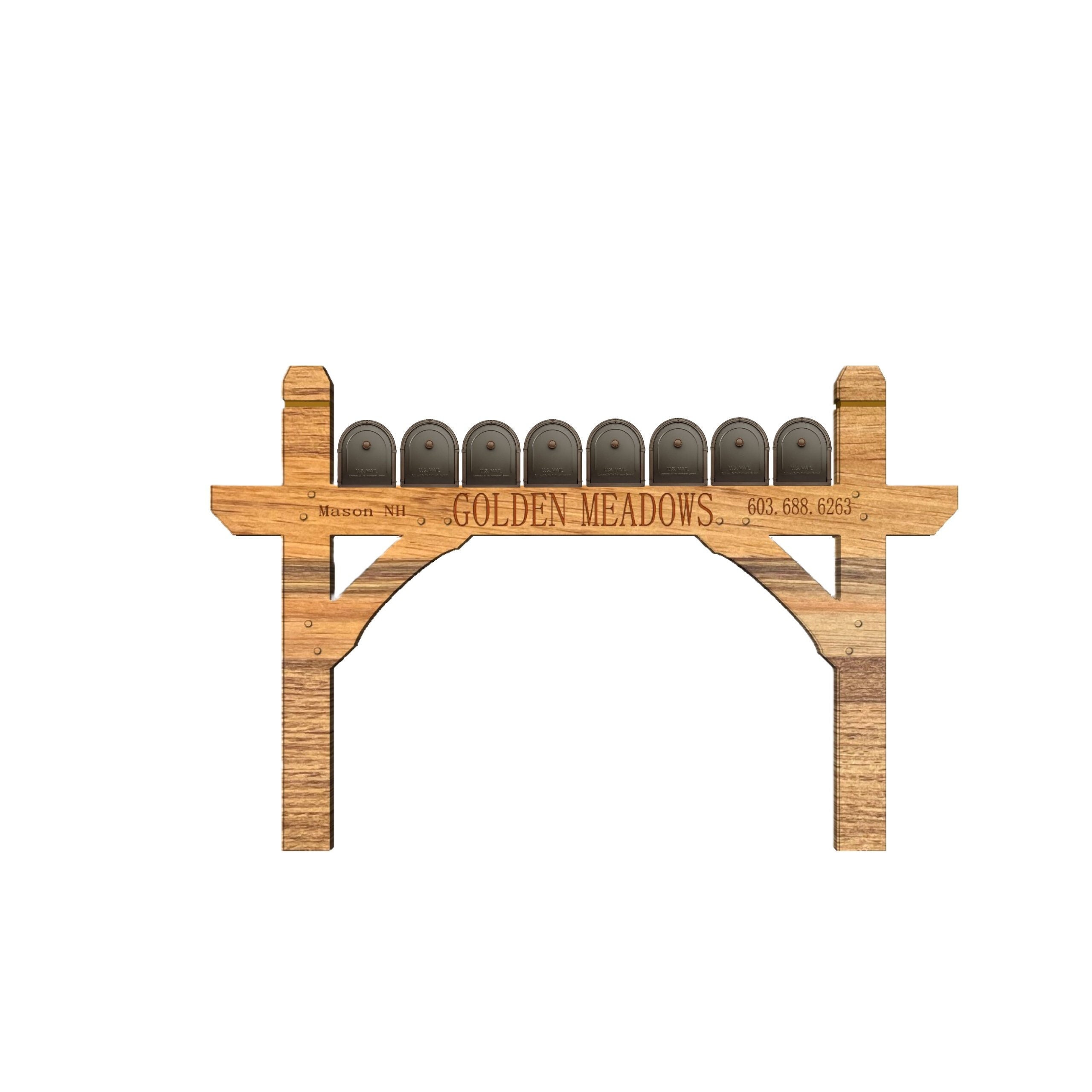 Country Multi Mailbox Timber Frame Post Custom Handmade Rough Sawn ...