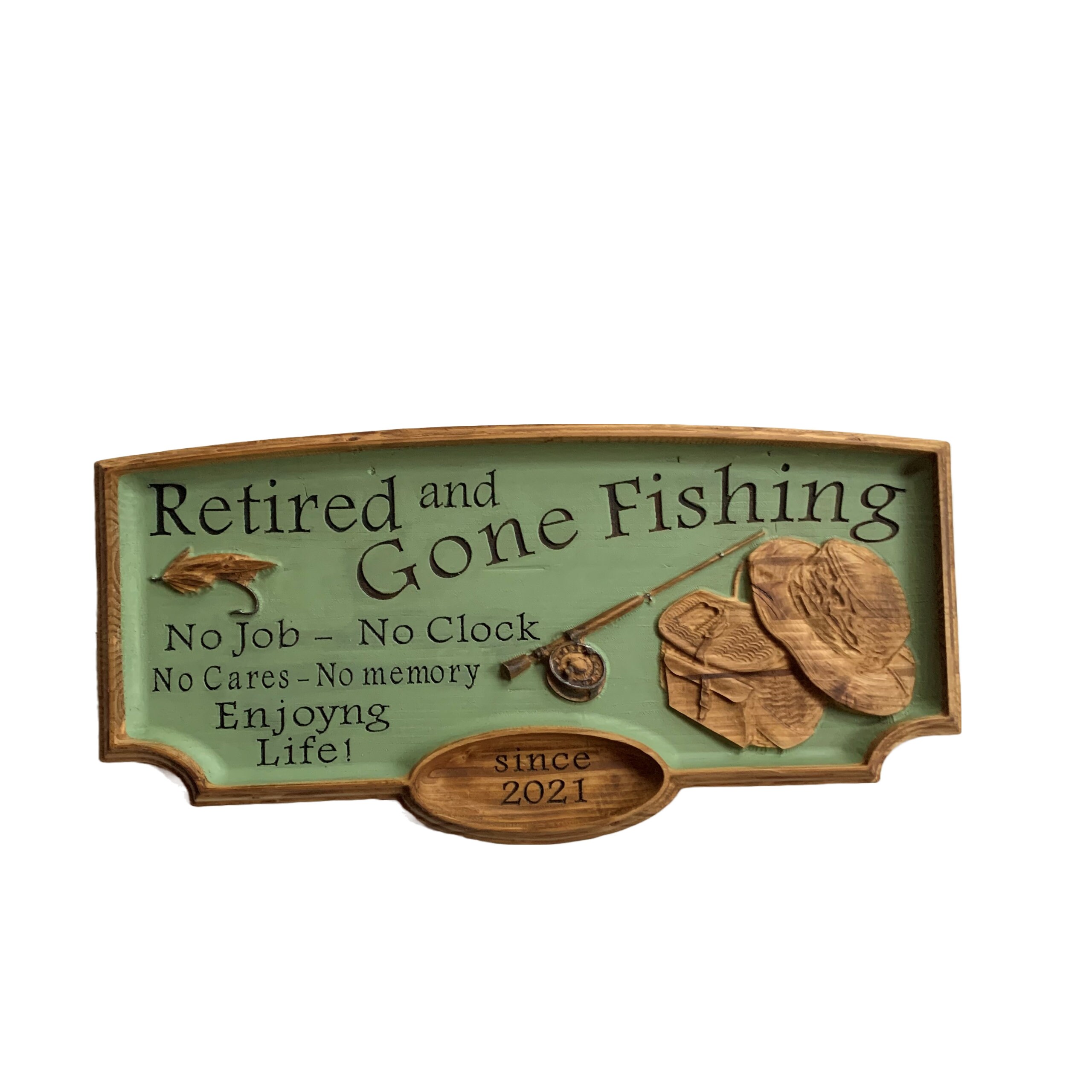Retired and Gone Fishing Handmade Sign Custom Sign Wall Panel - Etsy
