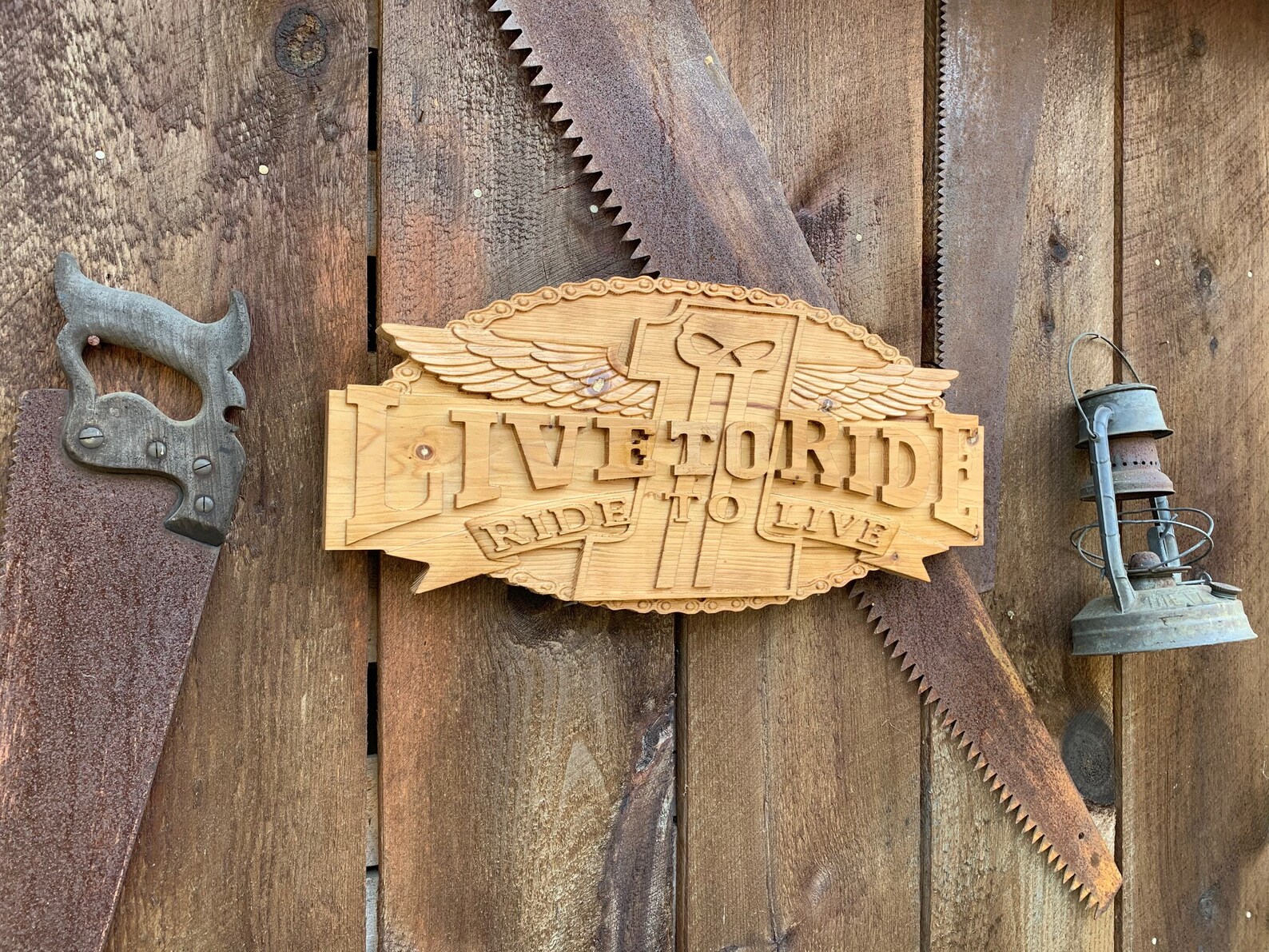 Live to Ride Ride to Live Motorcycle Chain Real Wood Sign | Etsy