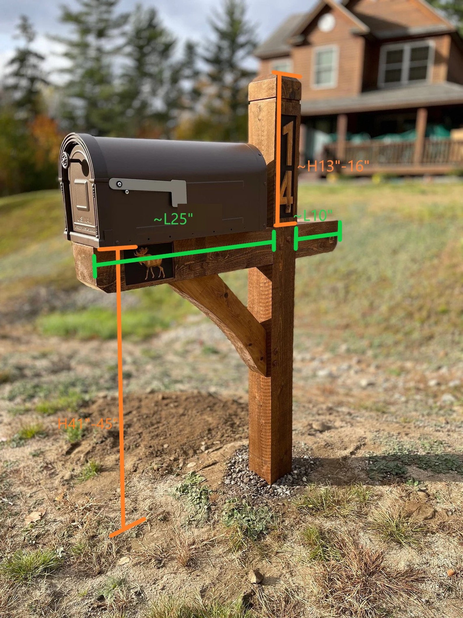 Country Mailbox Post Custom Handmade Rough Sawn Cedar - Product Skus ...