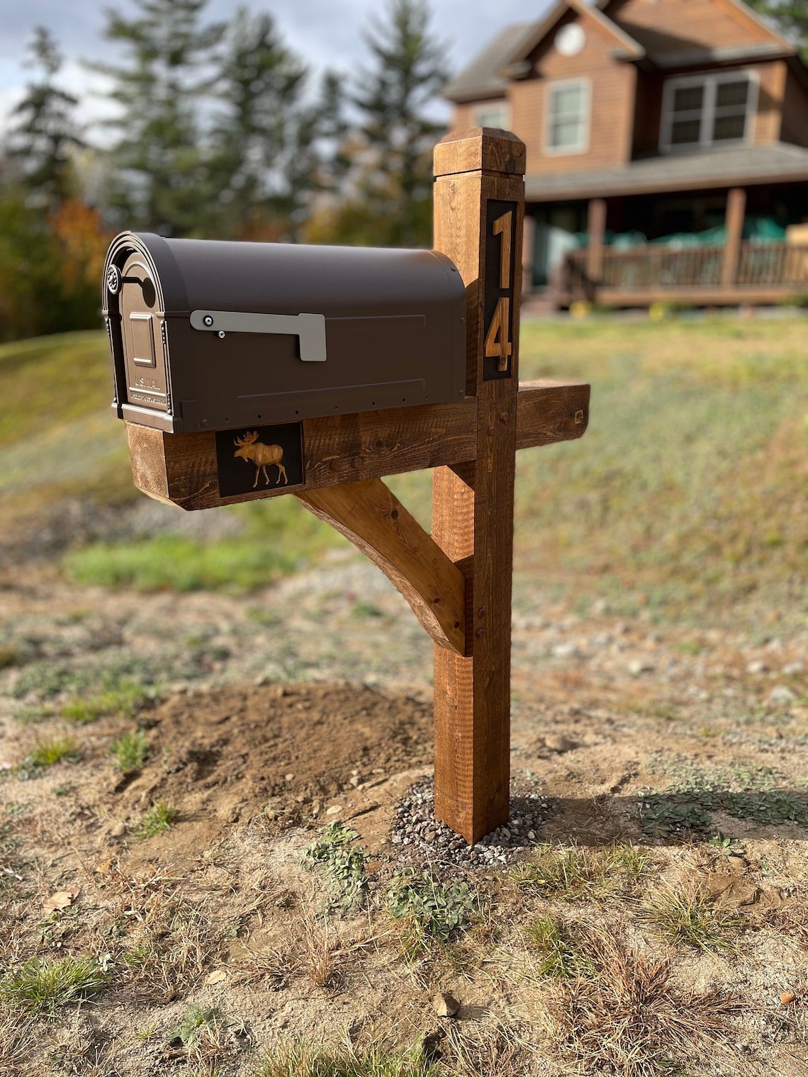 Country Mailbox Post Custom Handmade Rough Sawn Cedar - Product Skus ...