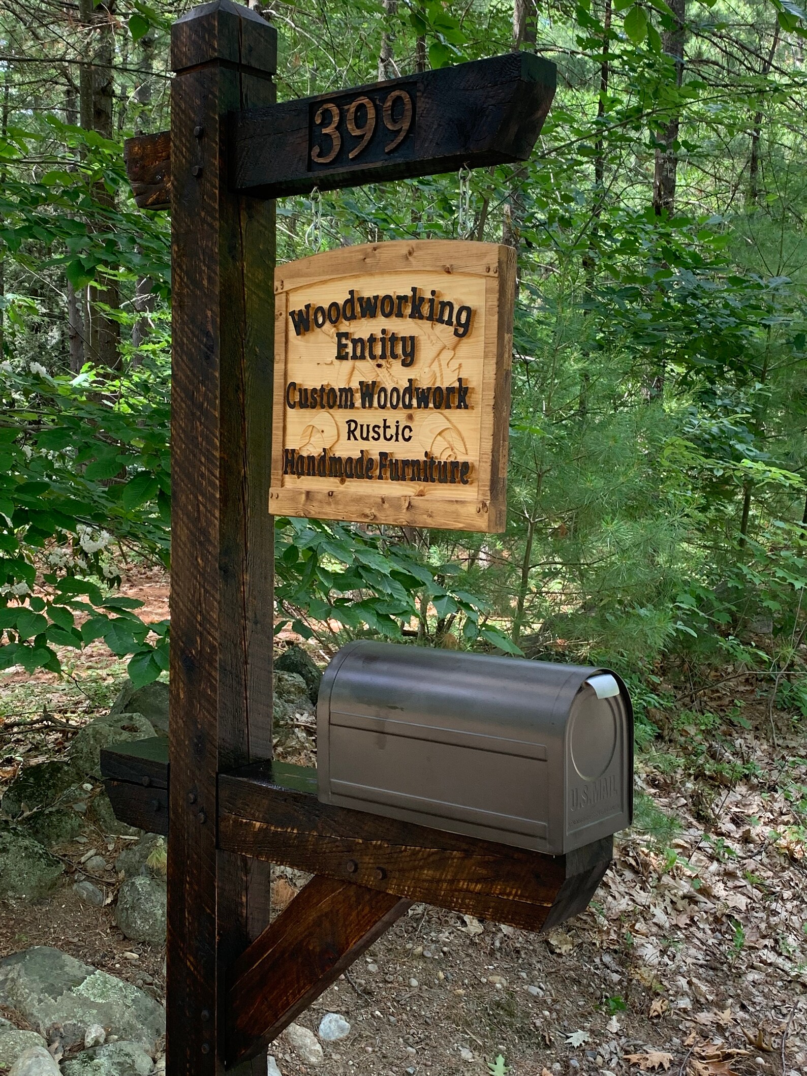 Mailbox Post Custom Handmade Timber Frame Country Double Stack Two ...