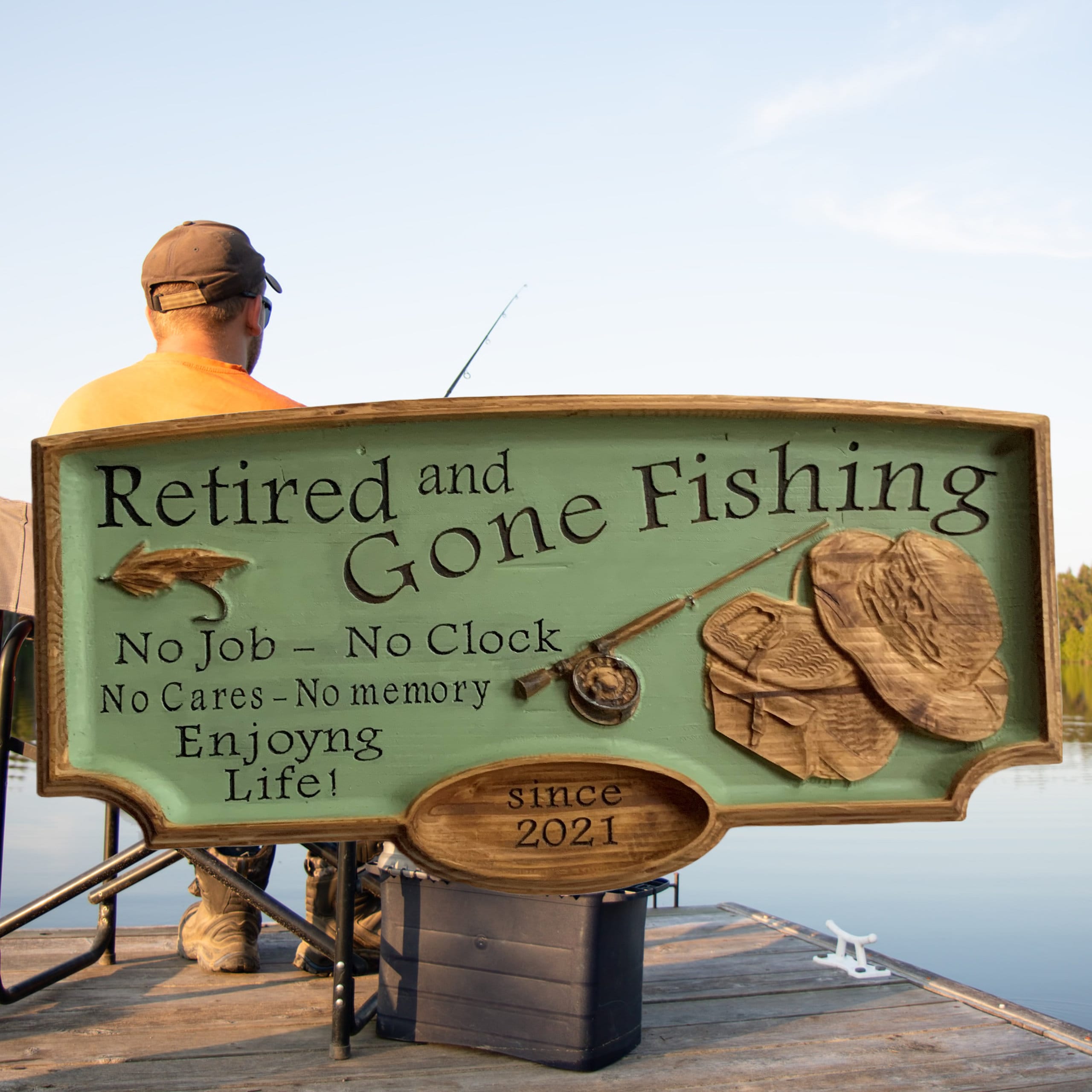 Retired and Gone Fishing Handmade Sign Custom Sign Wall Panel - Etsy