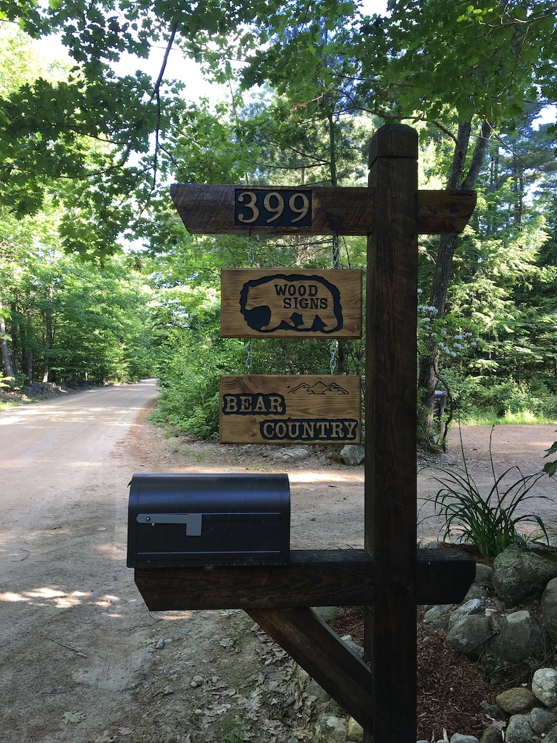 Country Mailbox Post Custom Handmade Rough Sawn With Two Cross Members ...