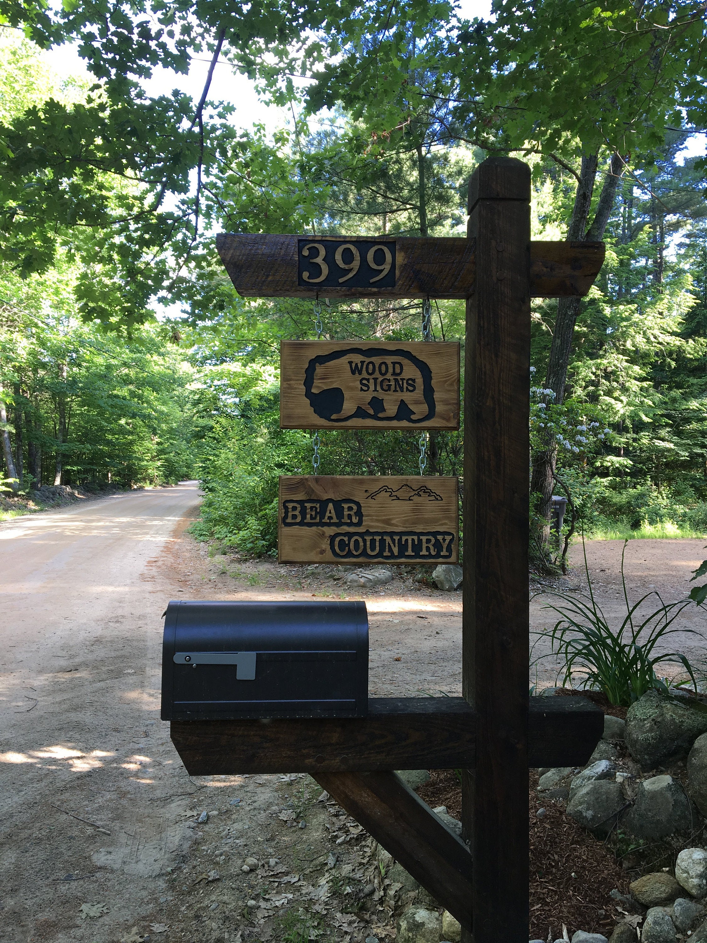 Country Mailbox Post Custom Handmade Rough Sawn With Two Cross Members ...