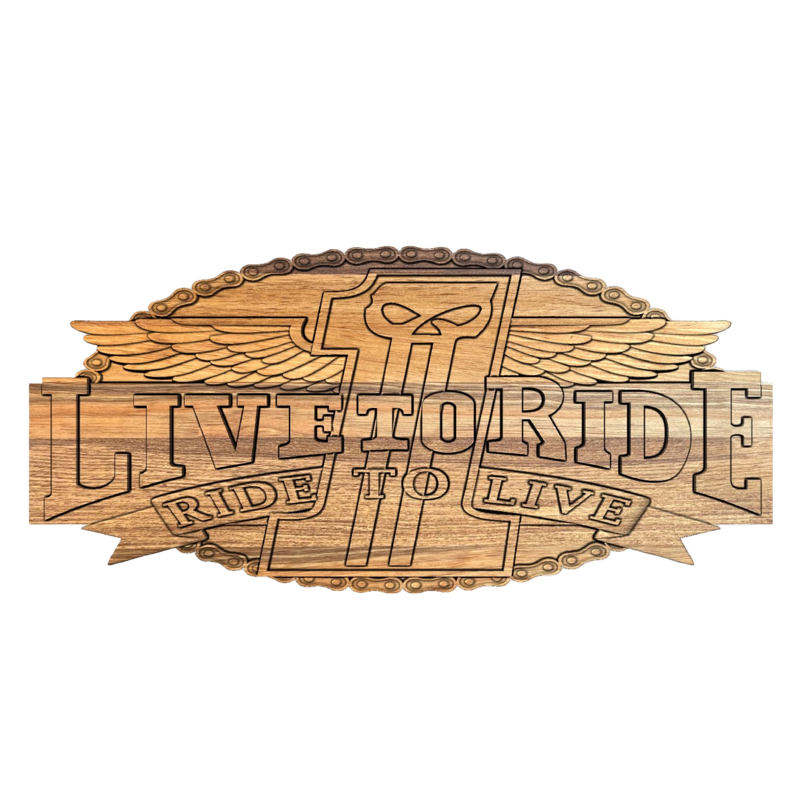 Live to Ride Ride to Live Motorcycle Wrapped in Chain Handmade Real ...
