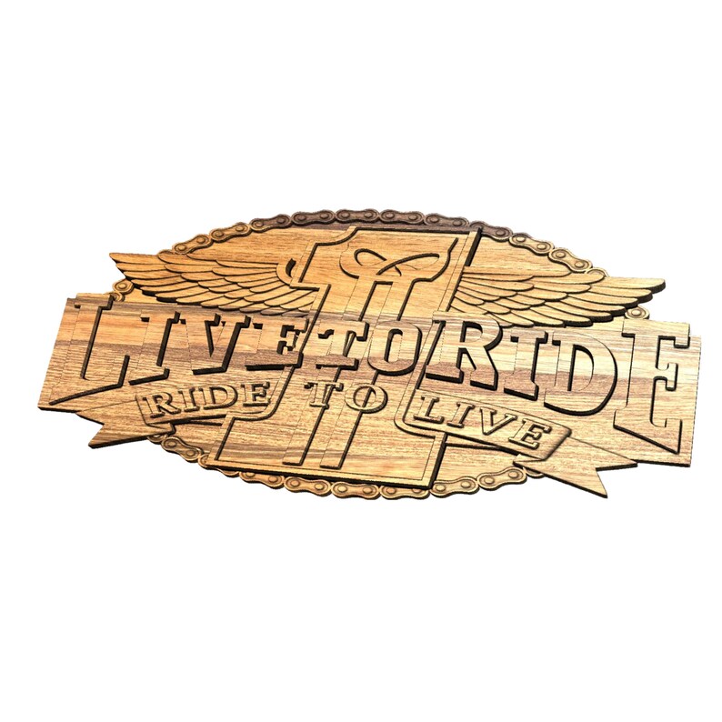 Live to Ride Ride to Live Motorcycle Wrapped in Chain Handmade Real ...