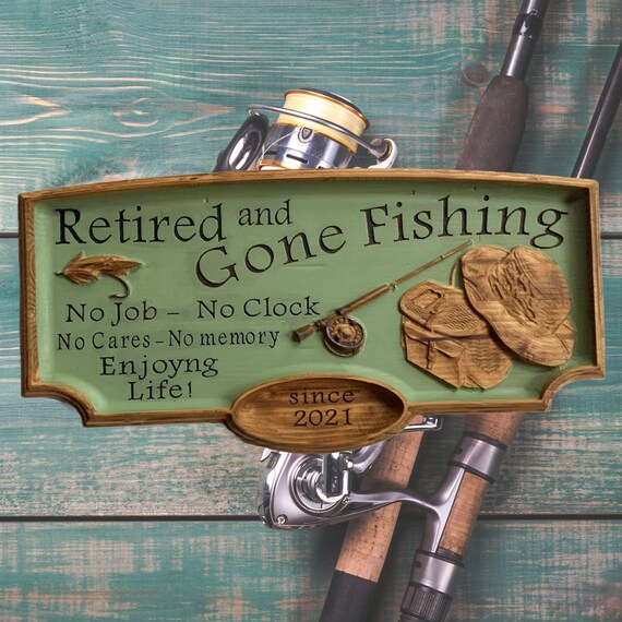 Vintage Gone Fishing Sign