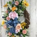 Oval Grapevine Floral Wreath, Spring Wreath, Summer Wreath, Gift Idea ...