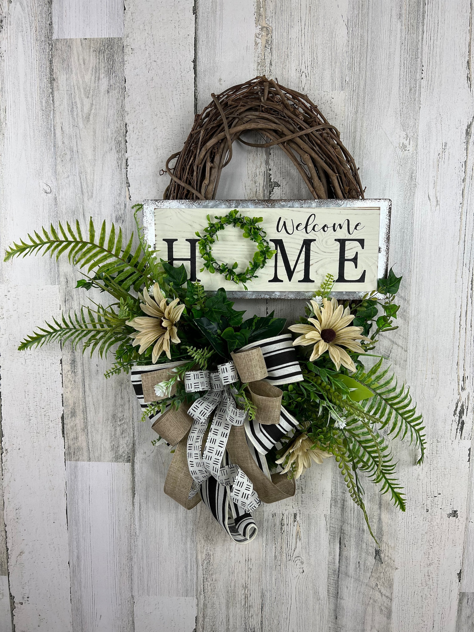 Everyday Oval Grapevine Wreath, Welcome Home Greenery Home Decor ...