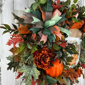 Handmade Autumn Harvest Wreath, Thanksgiving Pumpkin Wreath,fall Door ...