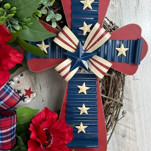 Patriotic Floral Wreath, Memorial Day, Wreath, Fourth of July Wreath ...