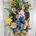 Oval Grapevine Floral Wreath, Spring Wreath, Summer Wreath, Gift Idea ...