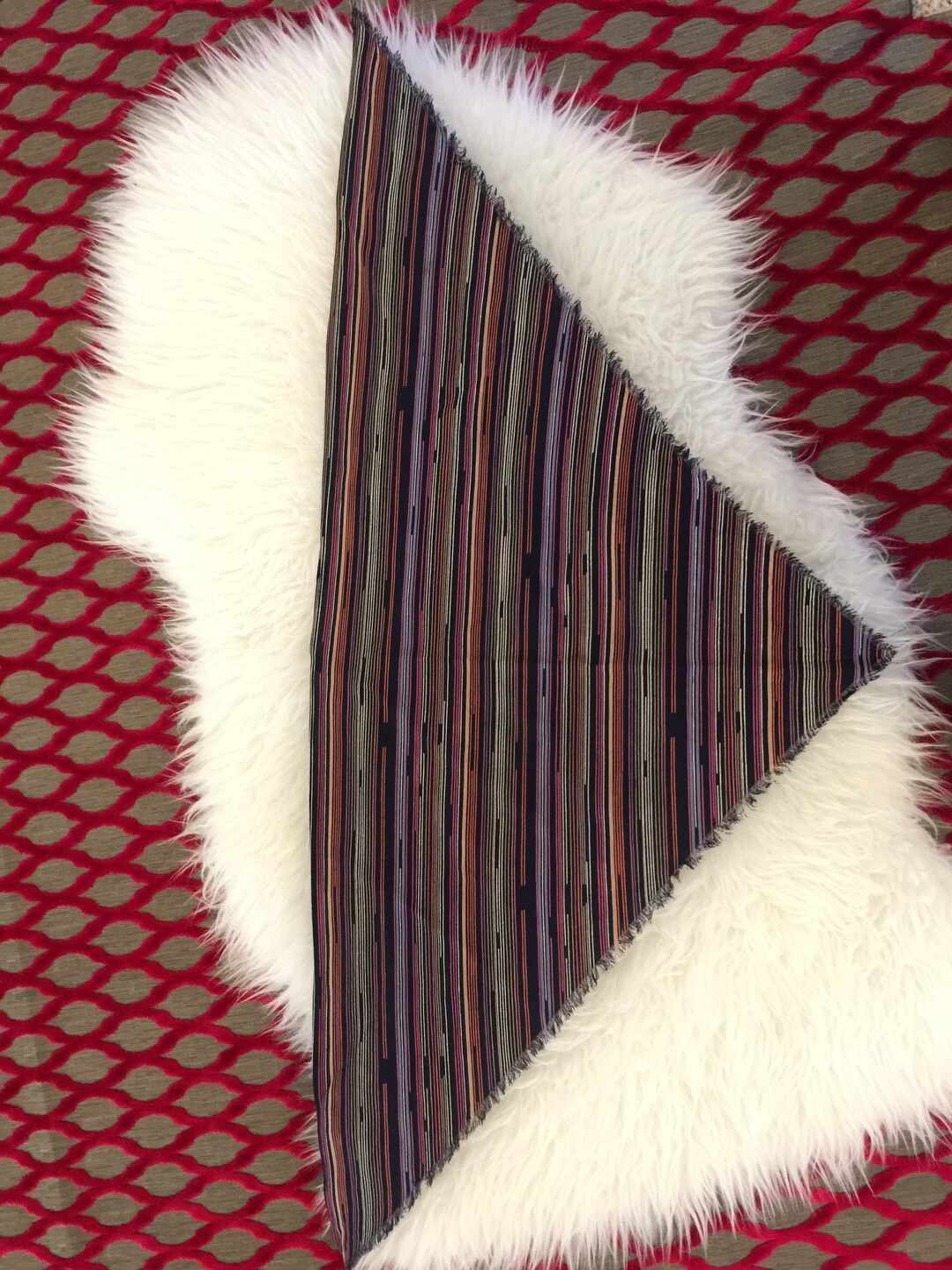 Vintage Striped Triangle Scarf - Etsy
