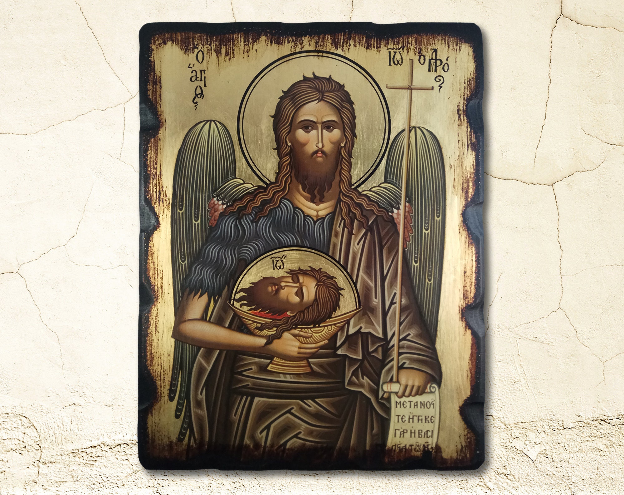 SAINT JOHN the FORERUNNER, Byzantine Icon, Handmade Icon, Religious ...