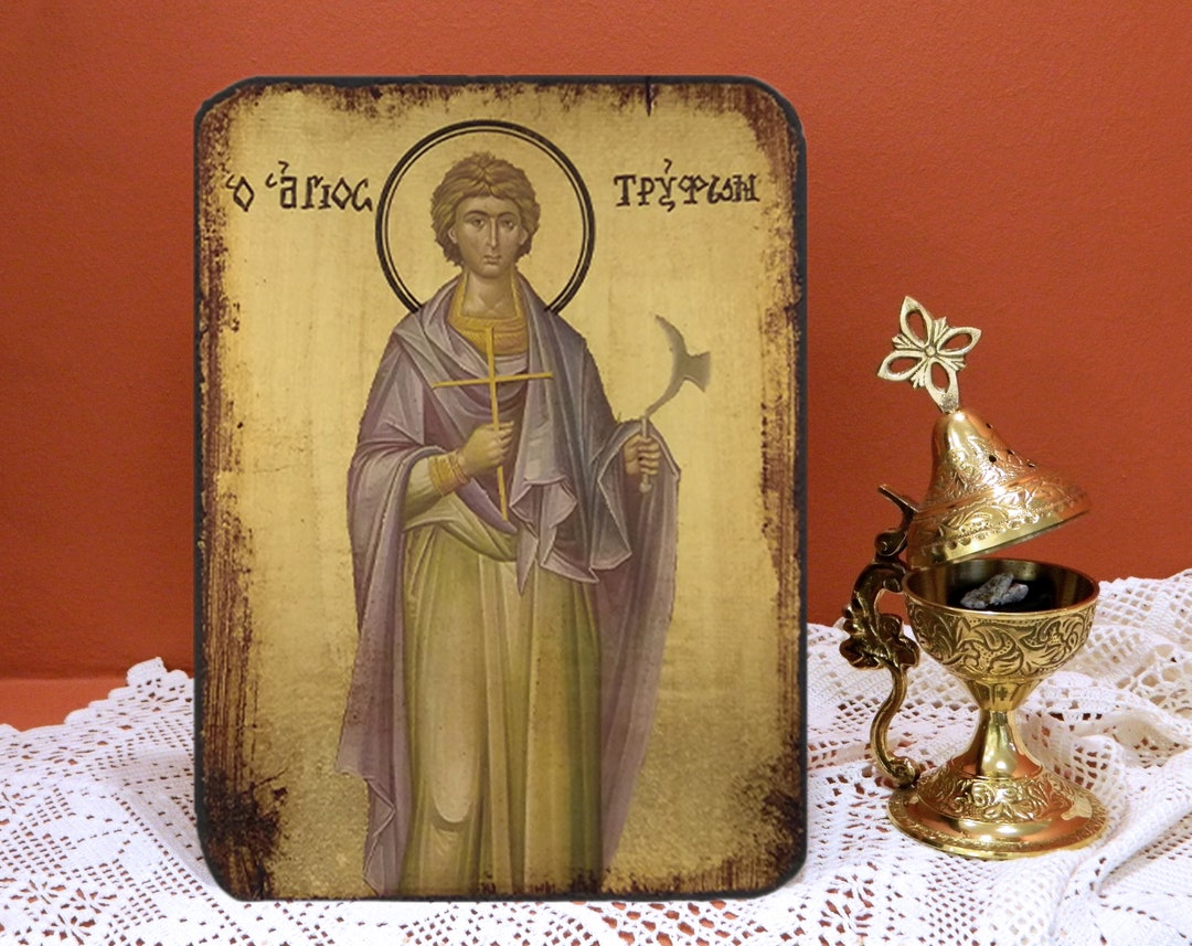 SAINT TRYPHON, Martyr, Byzantine Icon, Handmade Icon, Religious Icon ...